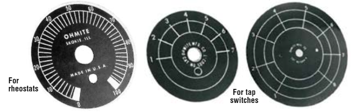 Rheostat and Tap Switch Hardware Datasheet | Ohmite Mfg Co